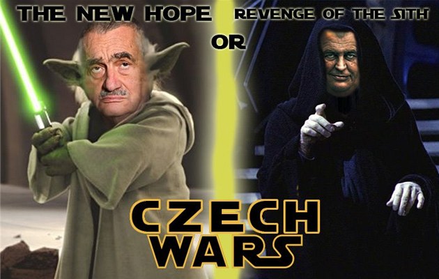 Volební vtipy: Ze Schwarzenberga je mistr Yoda, ze Zemana temný císař ...