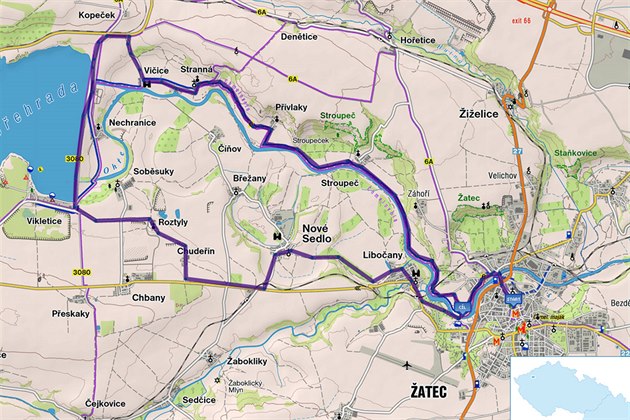 Fotogalerie: Mapa cyklotoulek kolem Žatce