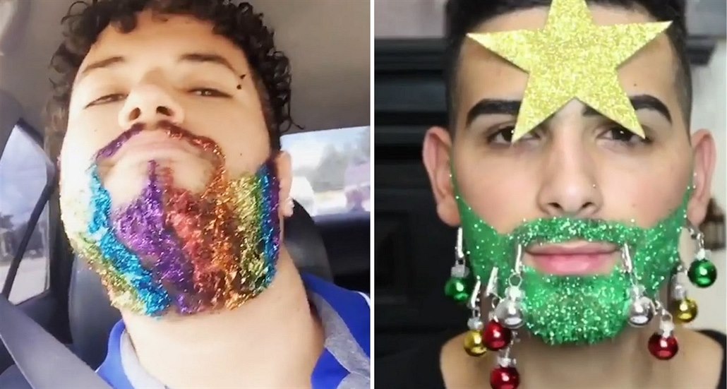 VIDEO: Sváteční trend? Muži si zdobí vousy třpytkami, světýlky i ...