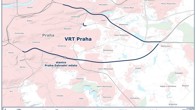 V tunelech a zářezech. VRT z Vršovic do Běchovic povede převážně pod ...