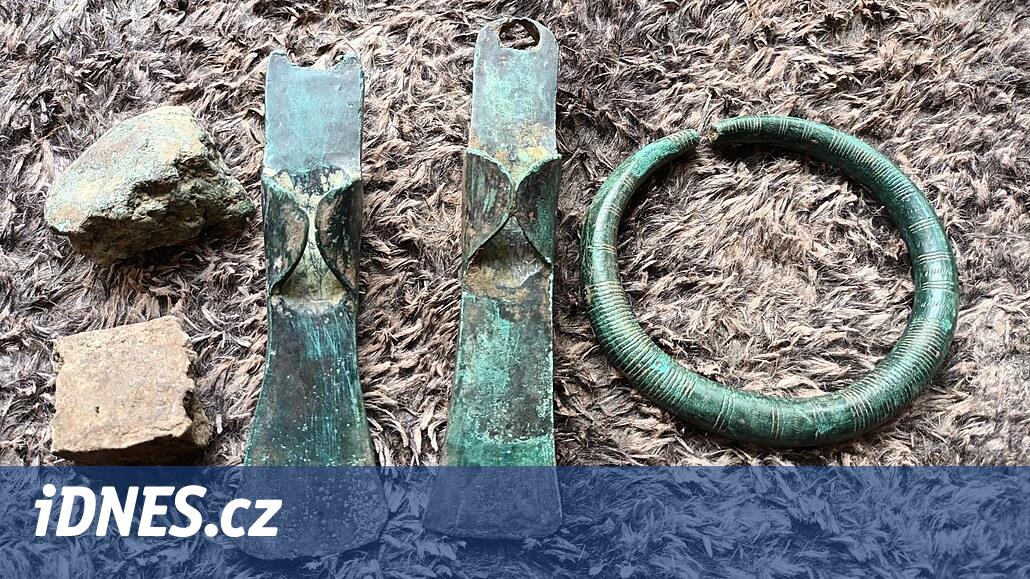 Z rozryté půdy čouhal kus náramku, les pak vydal předměty staré tisíce ...